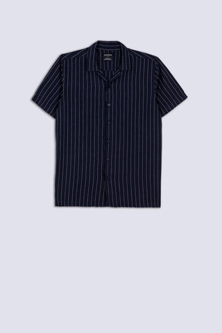 Navy Blue Men's Resort Collar Shirt – ESSENTIA